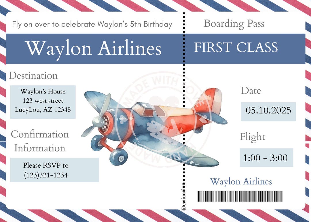 Boarding Pass Birthday Invitation - Etsy