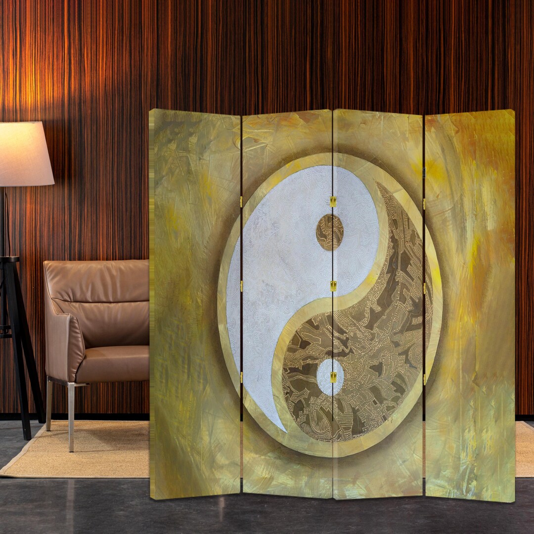 Yin Yang Room Divider Oriental Folding Screen Private Meditation and ...