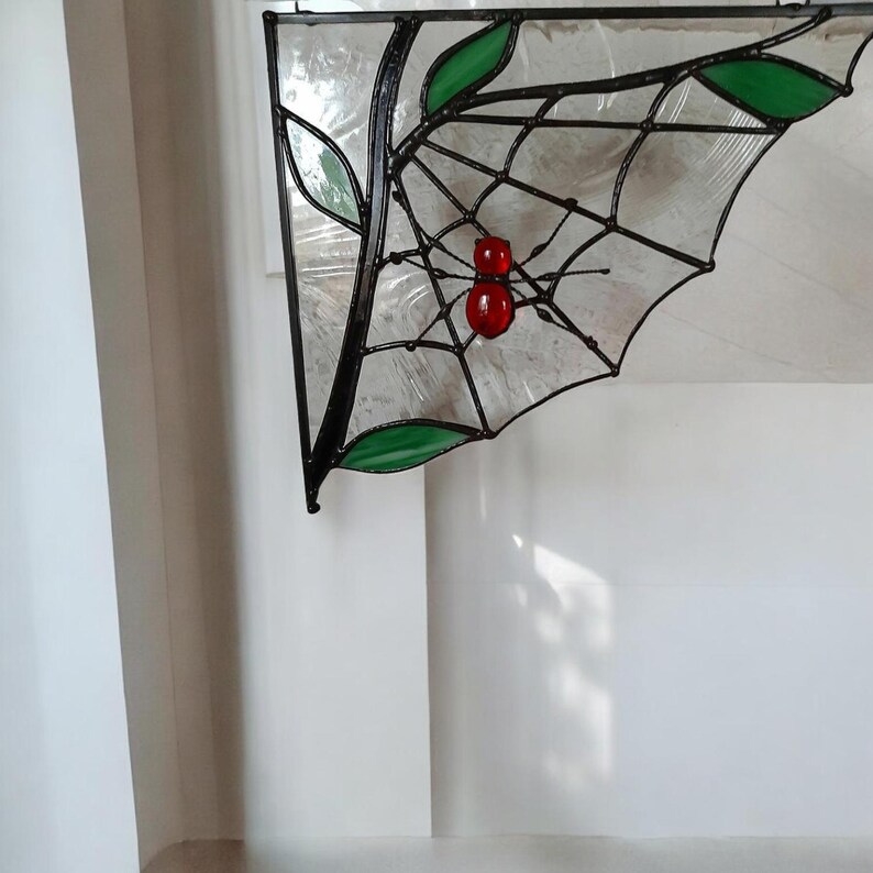 Spider Web Corner Spider Web Stained Glass Charm Spider Web Spider Web ...