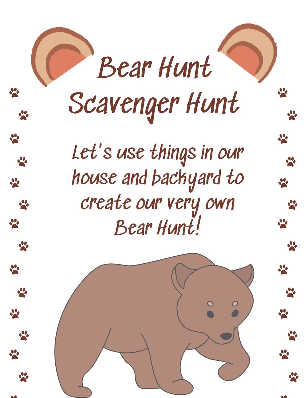At Home Bear Hunt Scavenger Hunt - Etsy
