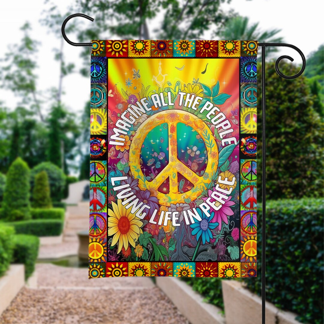 Hippie Soul Flag Hippie Peace Sign Flag Decor Be Kind Hippie - Etsy