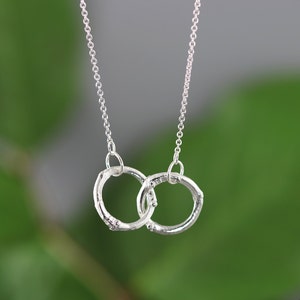 Sterling Silver Double Twig Circle Necklace - Mother, Child Branch ...
