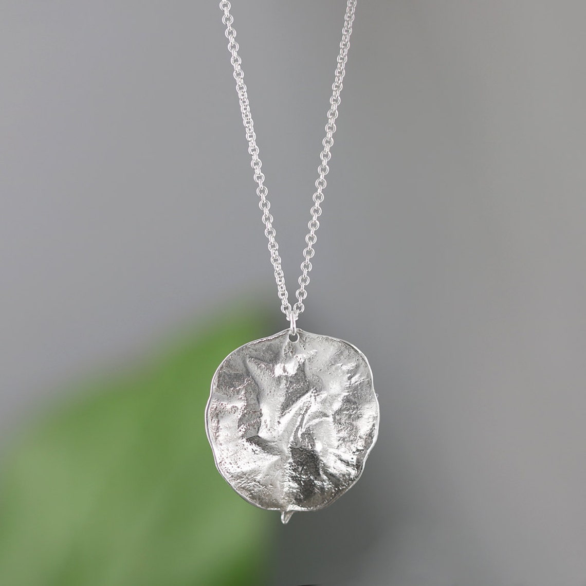 Sterling Silver Money Tree Leaf Pendant - Botanical Leaf Necklace ...