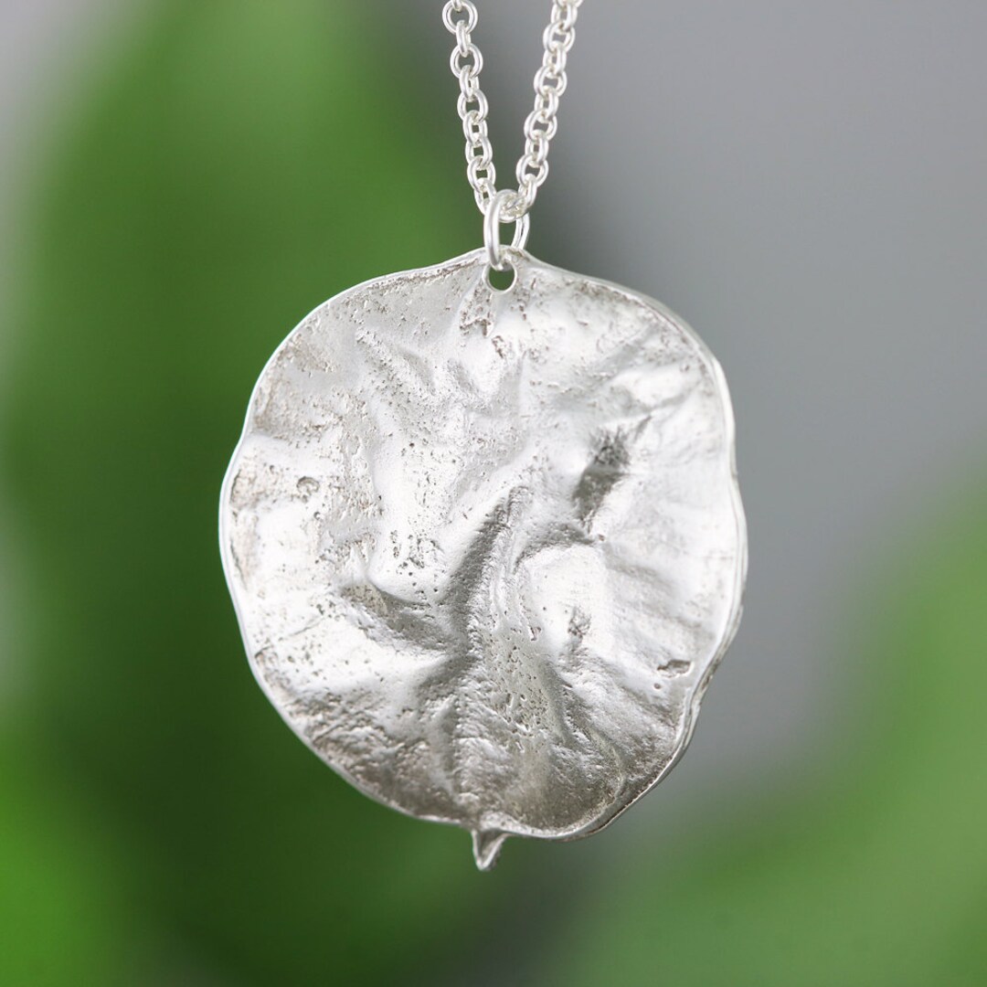 Sterling Silver Money Tree Leaf Pendant - Botanical Leaf Necklace ...
