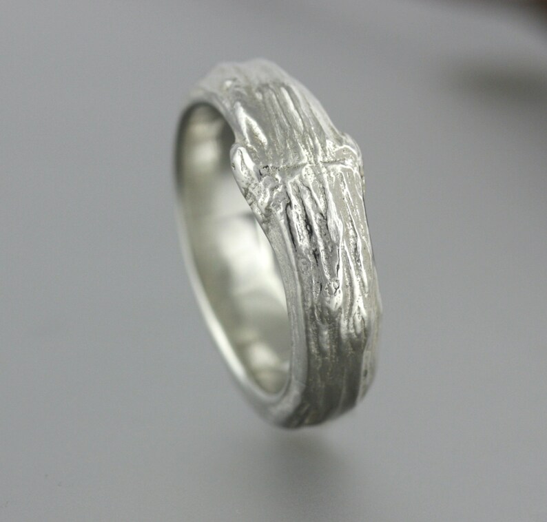 Mans Sterling Silver Branch Wedding Ring Thick Chunky Mens | Etsy