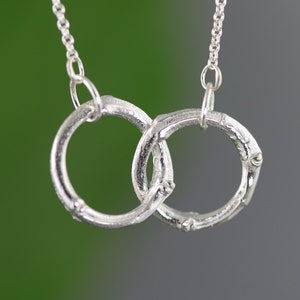 Sterling Silver Double Twig Circle Necklace - Mother, Child Branch ...