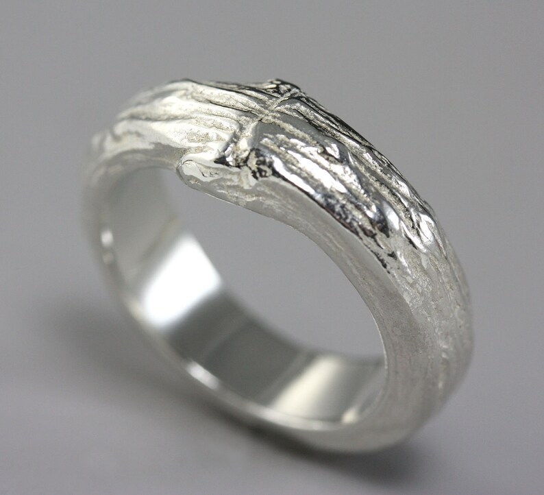 Mans Sterling Silver Branch Wedding Ring Thick Chunky Mens | Etsy