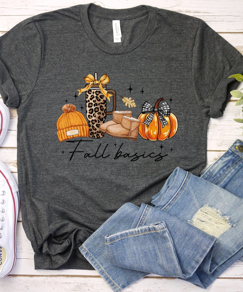 Retro Fall Shirt, Fall Basics T-shirt, Cute Fall Tee, T Shirt, Pumpkin ...