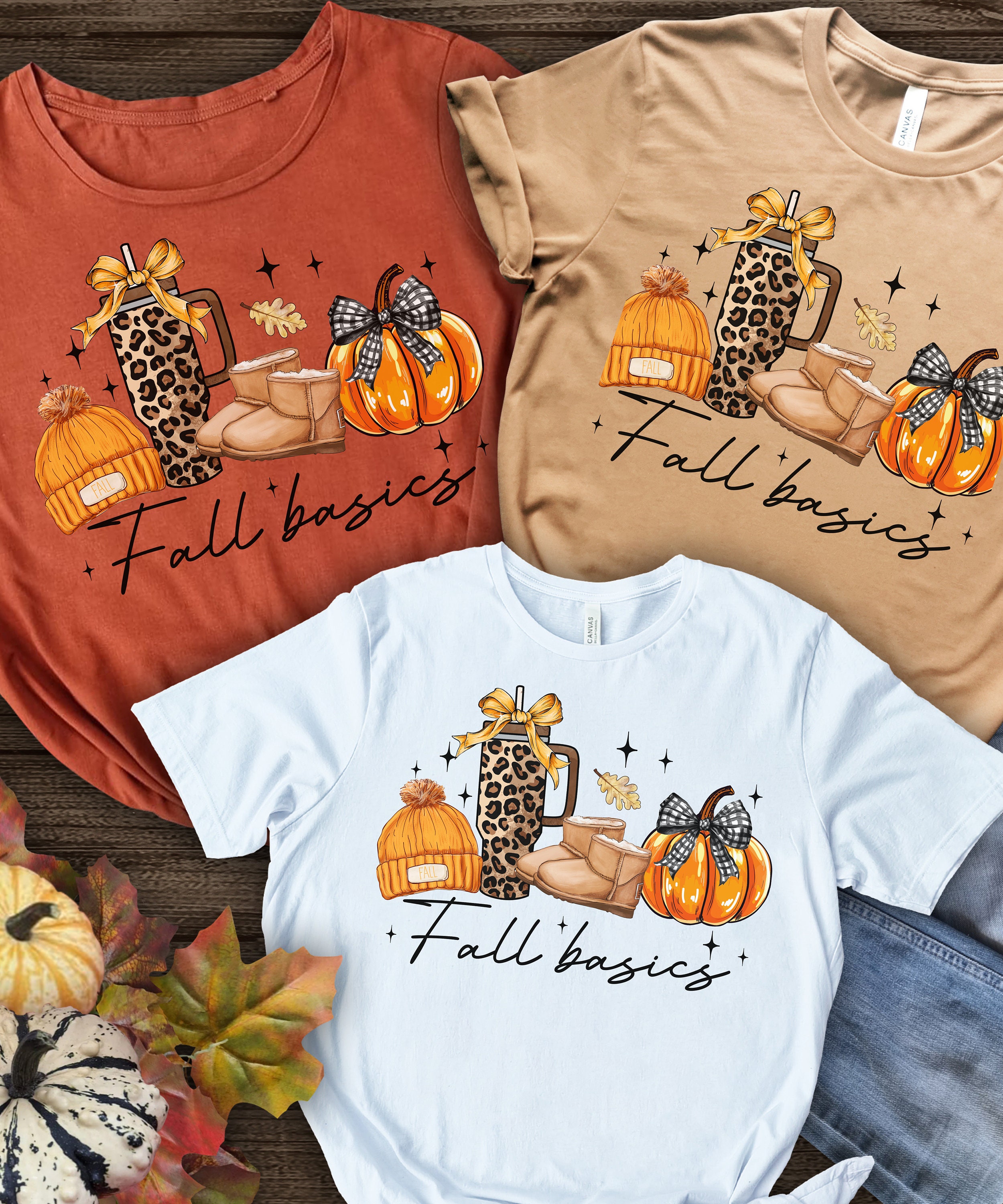 Retro Fall Shirt, Fall Basics T-shirt, Cute Fall Tee, T Shirt, Pumpkin ...