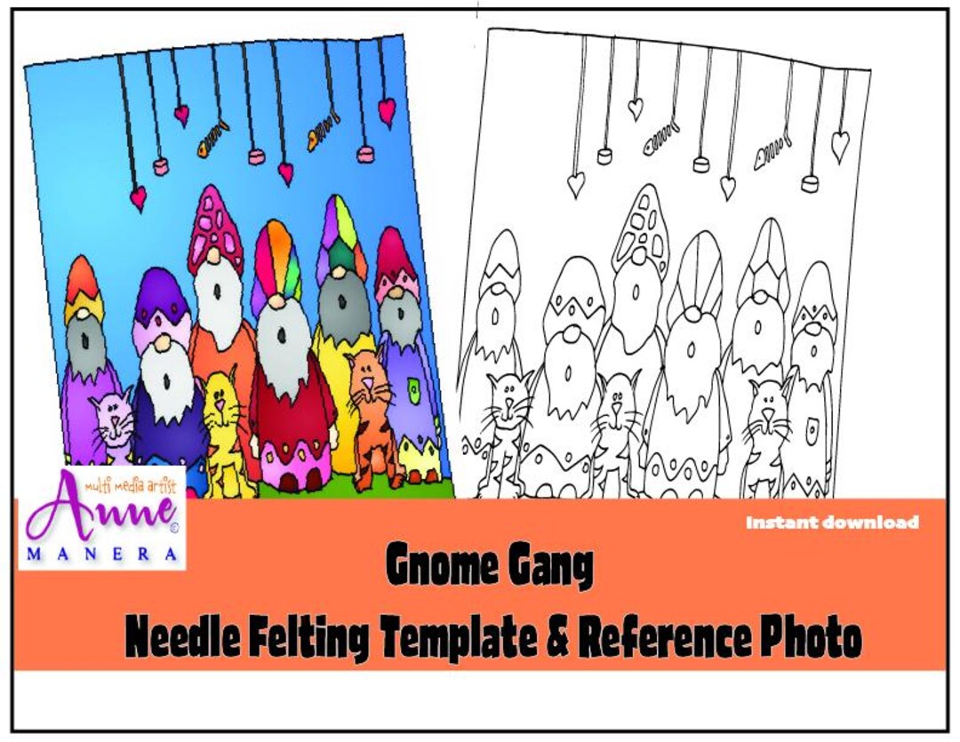 Gnome Gang Needle Felting Template Pattern & Reference Photo ...