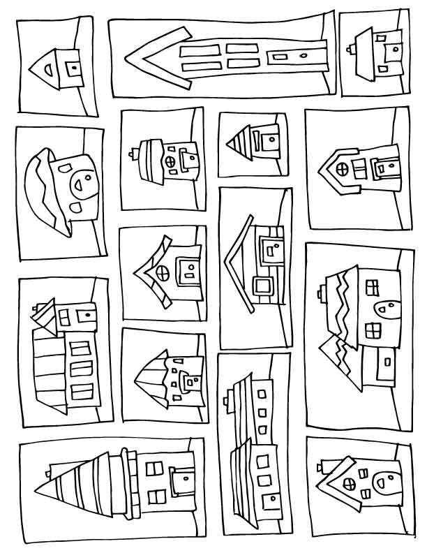 Tiny Houses Simple Coloring Book Illustrated by Anne Manera | Etsy