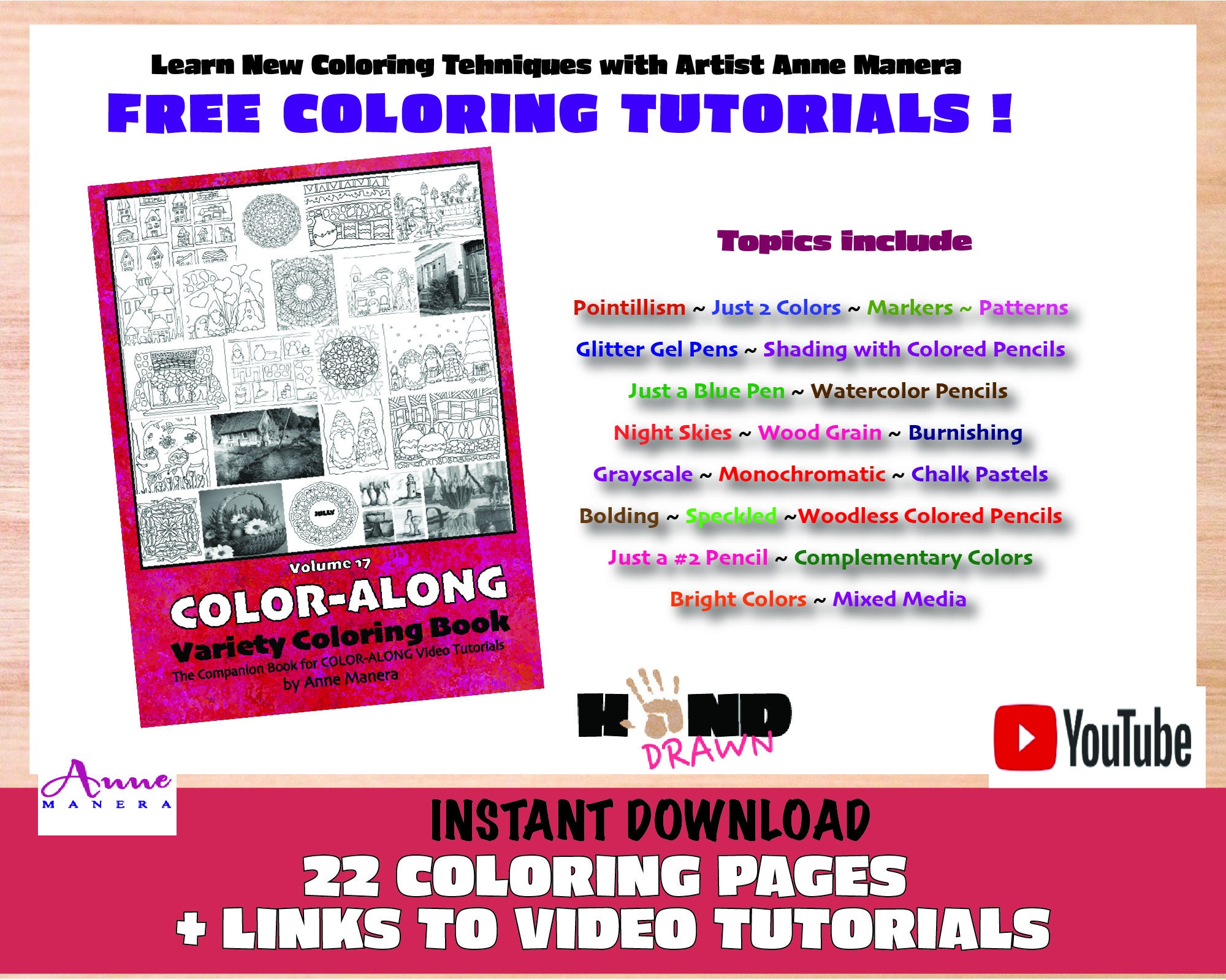 The Color Along Book Volume 17 Coloring Video Tutorials on Youtube ...