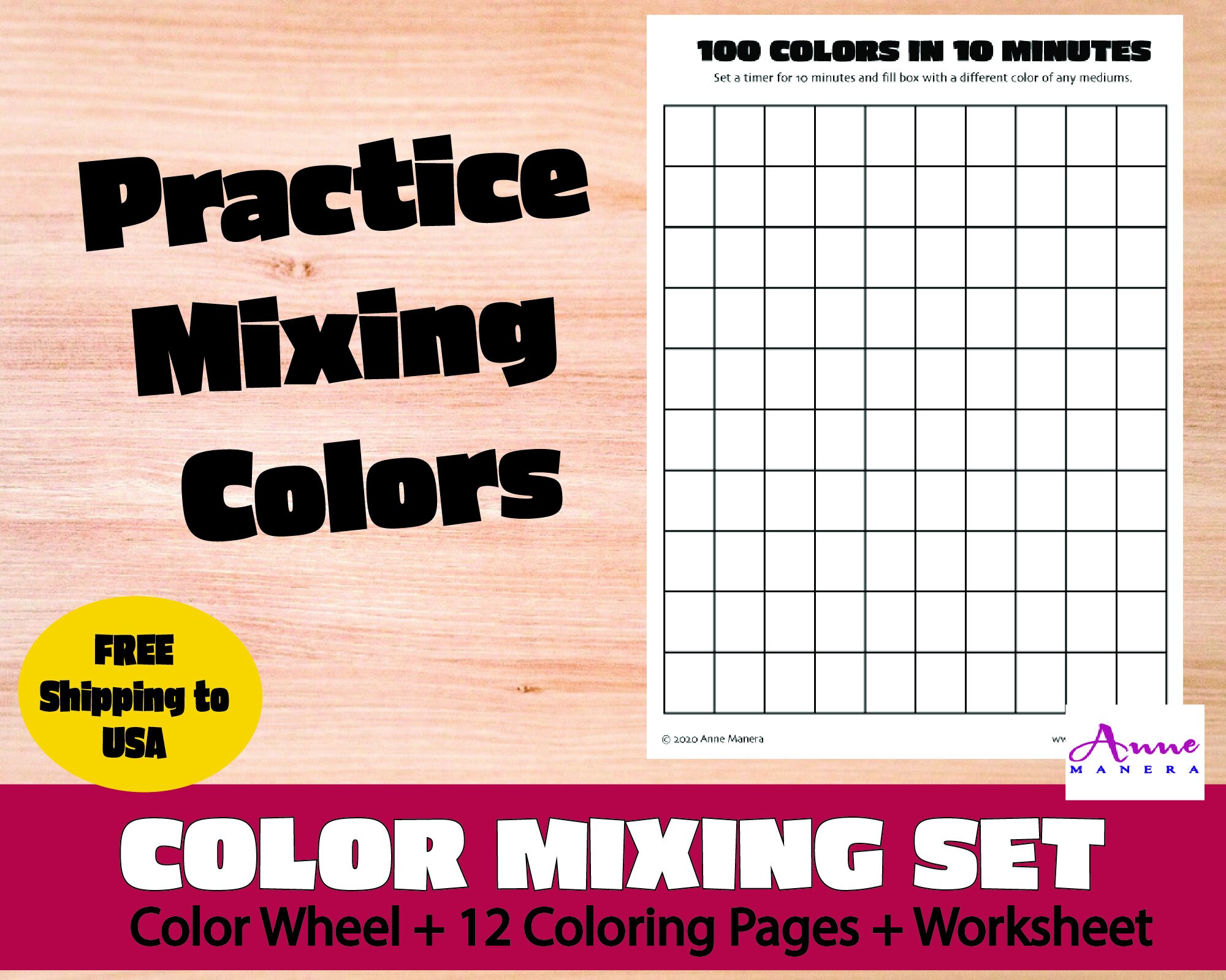 Color Mixing Set Color Wheel 12 Coloring Pages Color - Etsy