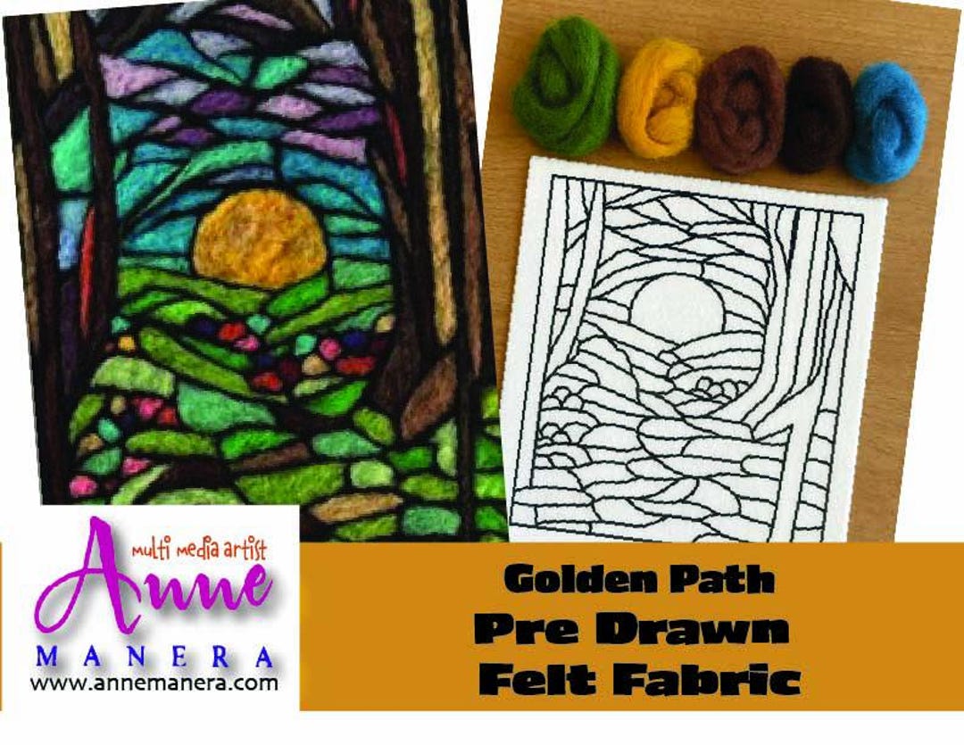 Golden Path Needle Felting Pre Drawn Felt Fabric - Etsy