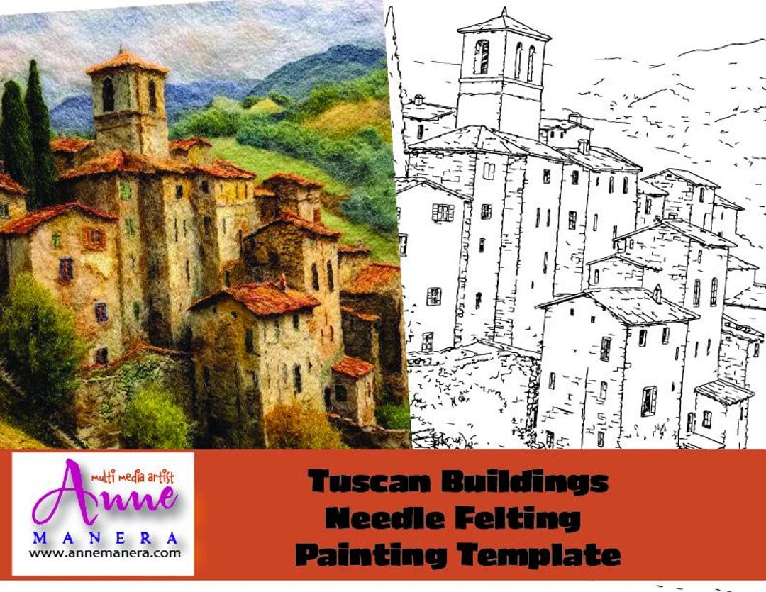 Tuscan Buildings Needle Felting Template: Florals DIY (PDF Pattern ...