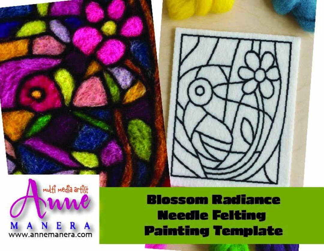 Blossom Radiance Needle Felting Template: Florals DIY (PDF Pattern ...