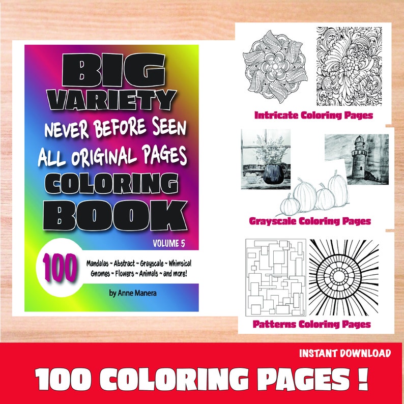 100 Unique Pages Coloring Book: Variety of Styles (digital Download) - Etsy