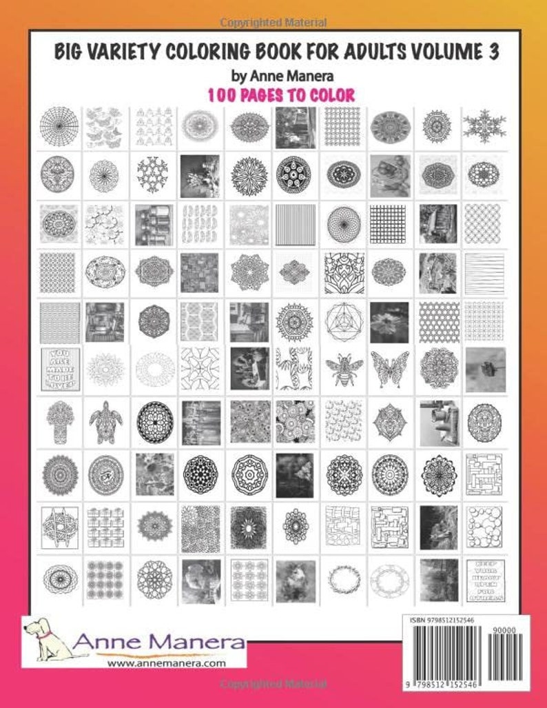 Big Variety Coloring Book V3 Line Art Grayscale Swatch Charts - Etsy