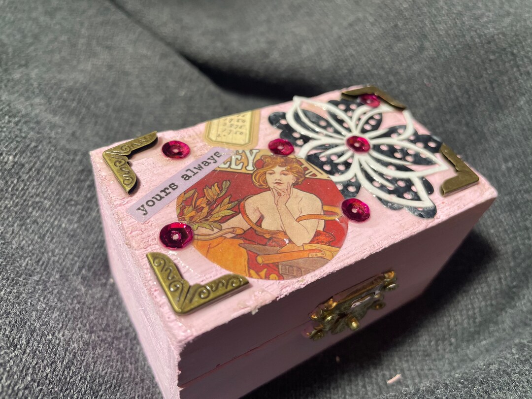 Yours Always Collage Keepsake Trinket Box Handmade Stash Box - Etsy