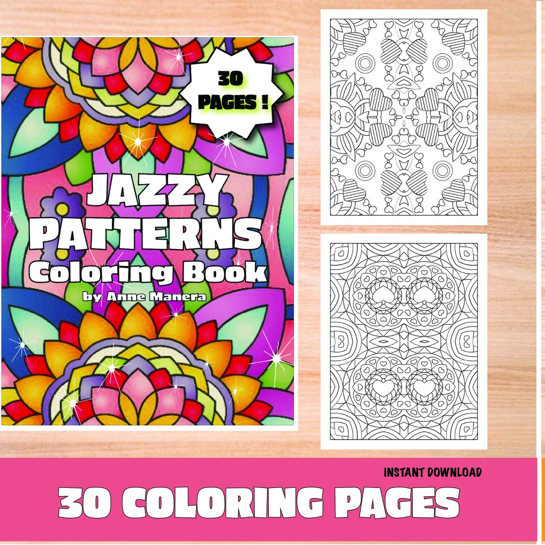 Jazzy Patterns Coloring Book Illustrated by Anne Manerainstant Download ...