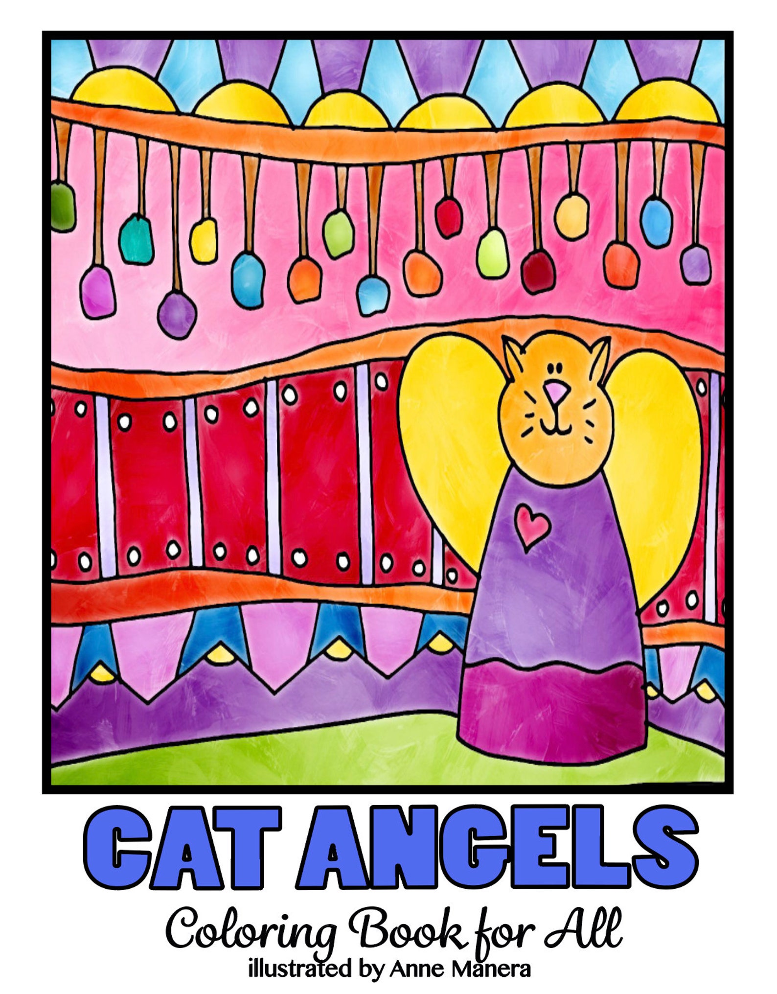 Cat Angels Coloring Book for All Illustrated by Anne - Etsy Denmark