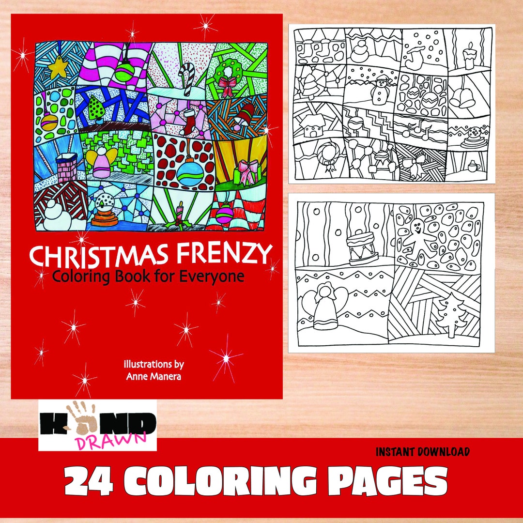 Christmas Frenzy Coloring Book Illustrated by Anne Manera Instant ...