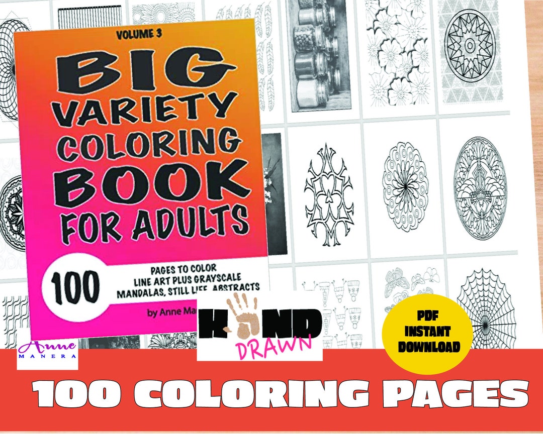 Big Variety Coloring Book V3 Line Art Grayscale Swatch Charts Coloring ...