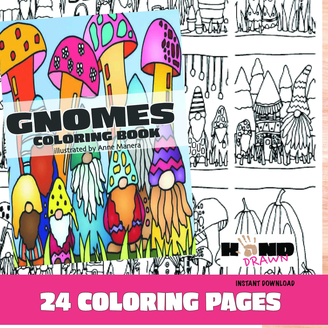 GNOMES Coloring Book Illustrated by Anne Manera Instant Download - Etsy