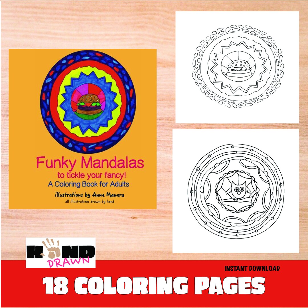 Funky Mandalas Coloring Book Illustrated by Anne Manera Instant ...