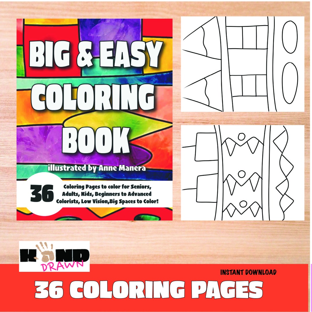 Big and Easy Coloring Book Illustrated by Anne Manera Instant Download ...