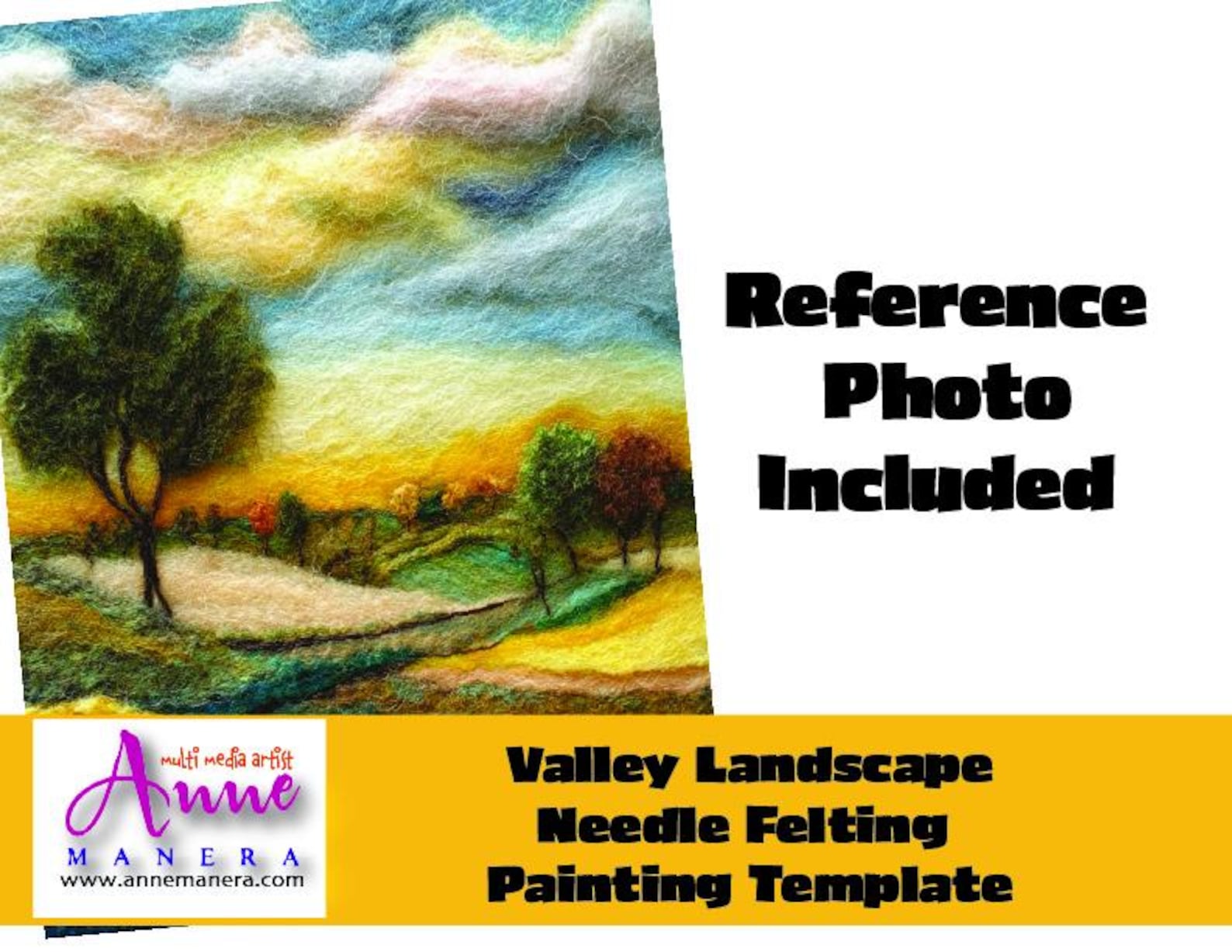 Valley Landscape Needle Felting Template:pre Drawn Felt Fabric - Etsy