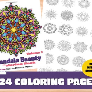 Mandala Beauty Volume 1 Coloring Book Illustrated by Anne Manerainstant ...