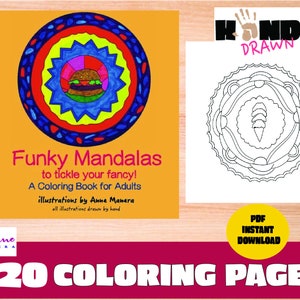 Funky Mandalas Coloring Book Illustrated by Anne Manera Instant ...