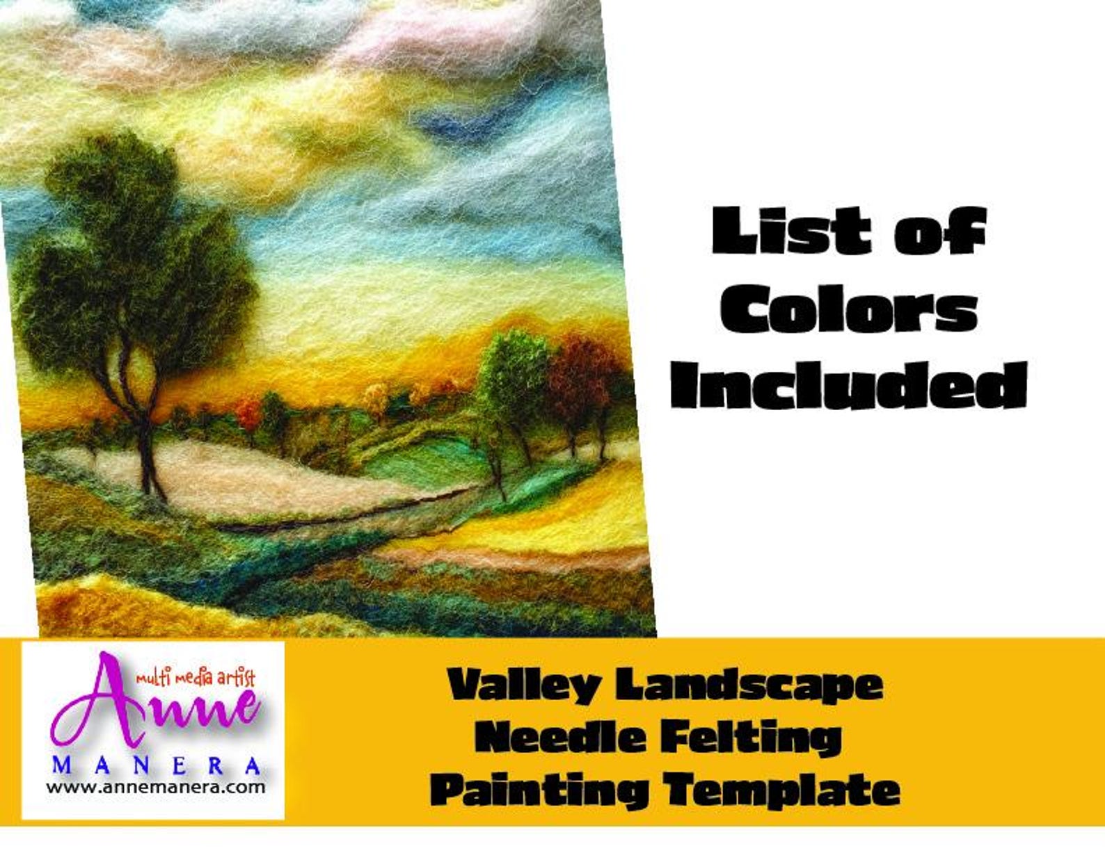 Valley Landscape Needle Felting Template:pre Drawn Felt Fabric - Etsy