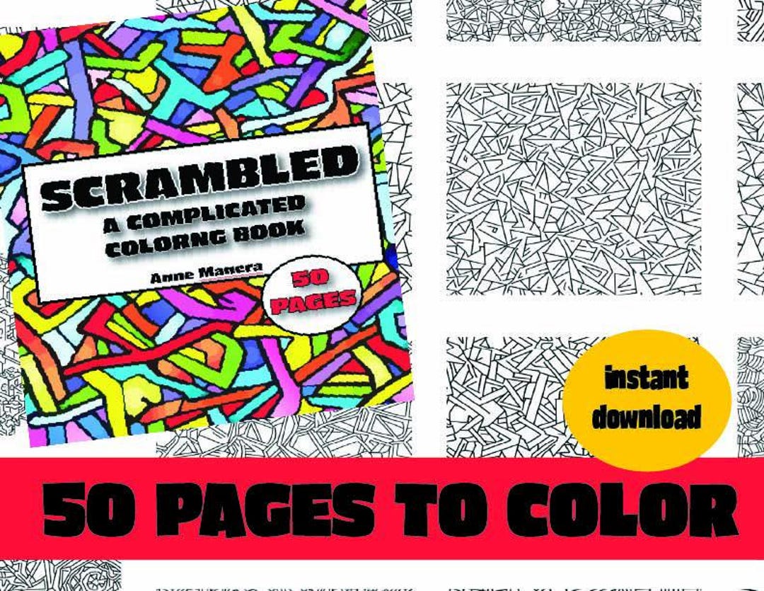 Scrambled A Complicated Coloring Book Instant Download - Etsy