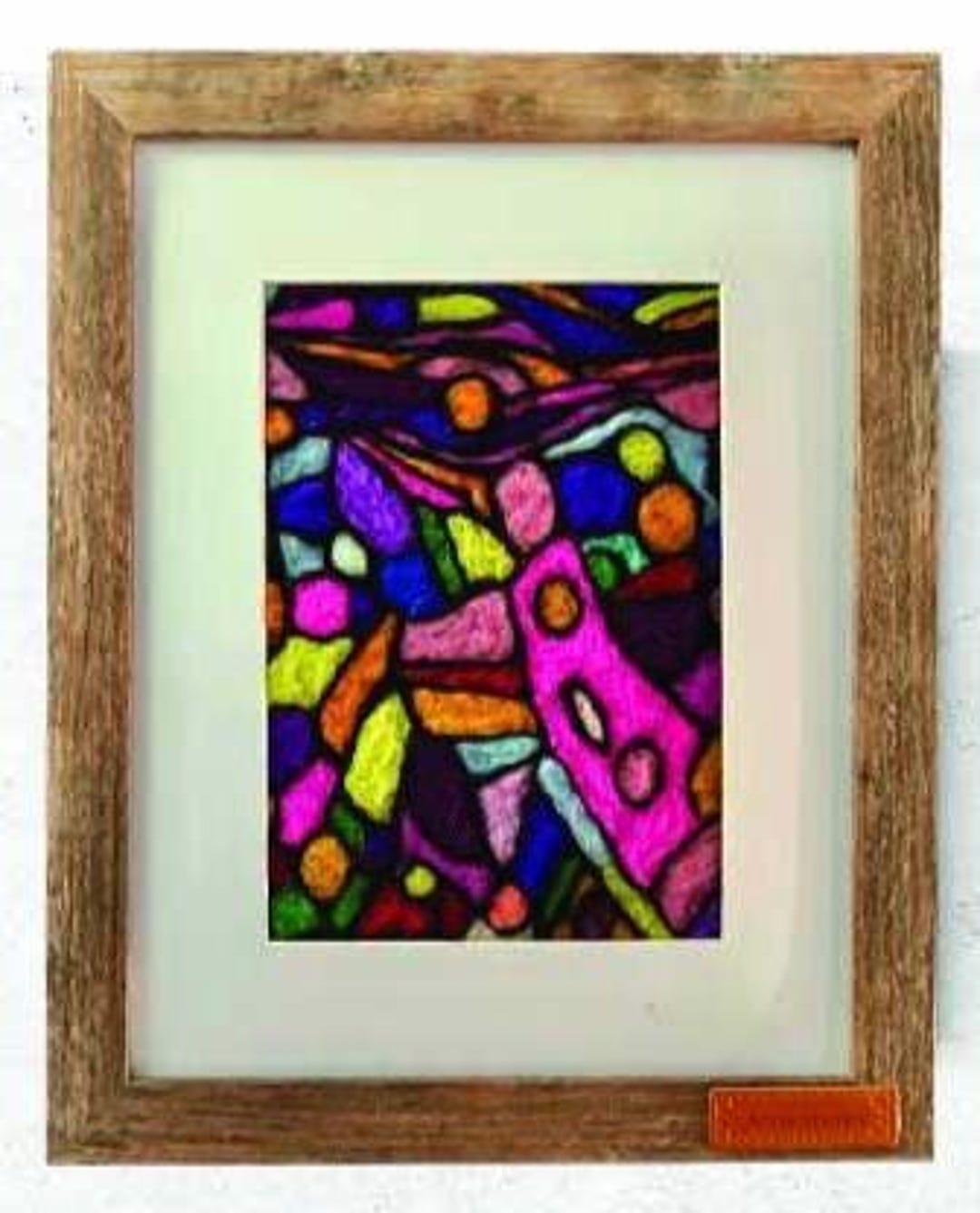 Cubist Angel – Needle Felted Wool Painting 8″x 10″ Framed - Etsy