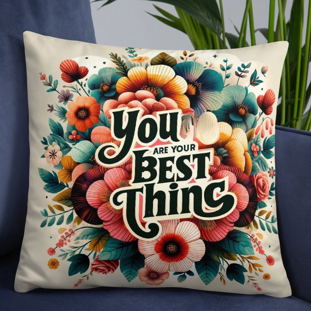 Positive Affirmation Basic Pillow, Inspirational Quote Square Throw ...