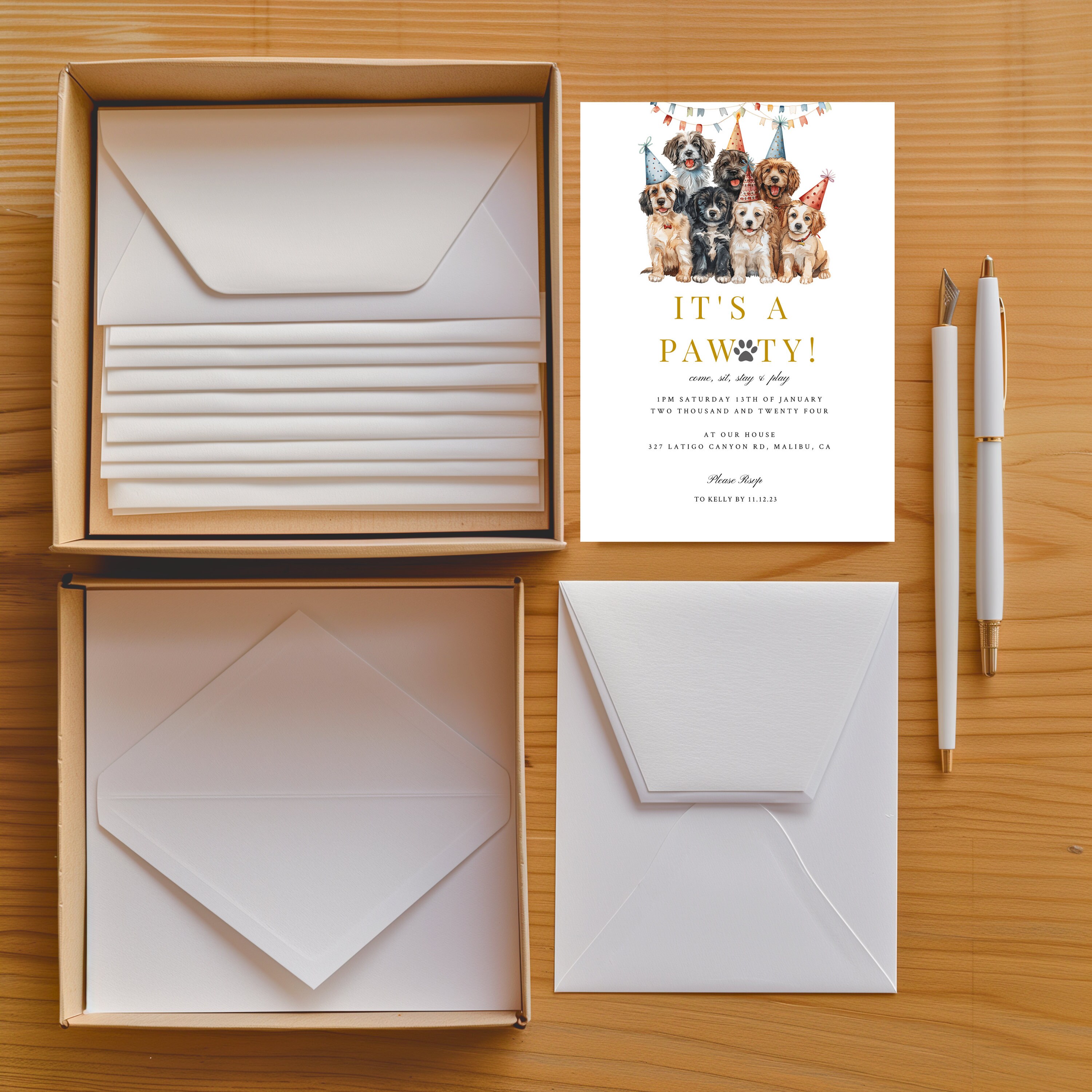 Dog Birthday Party Invitation Template, Printable Birthday Invitation ...