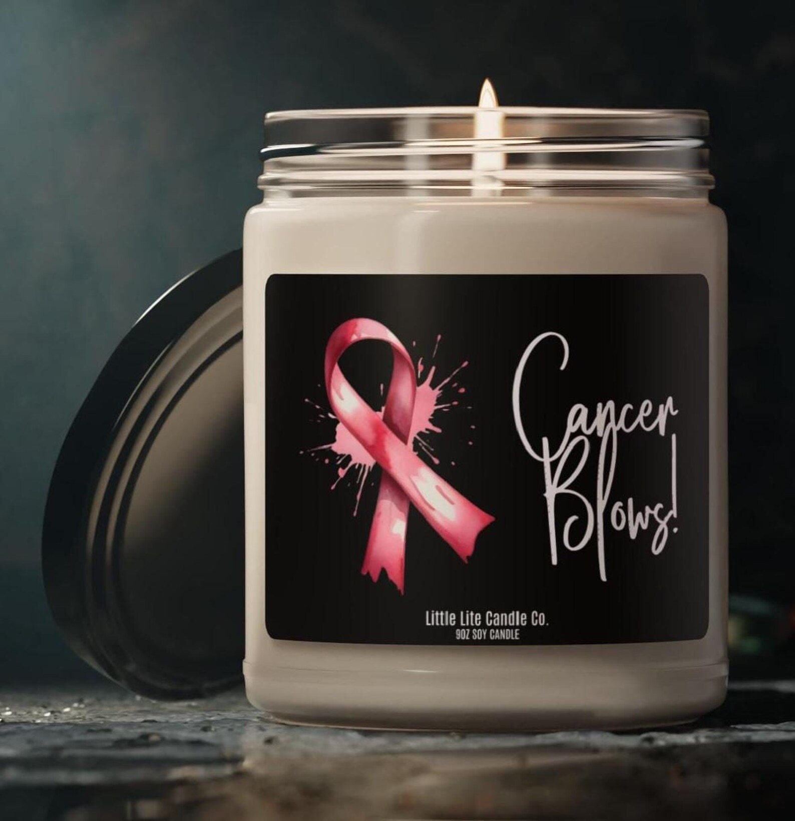 Breast Cancer "cancer Blows" Scented Soy Candle for Women, 9oz, Gift ...