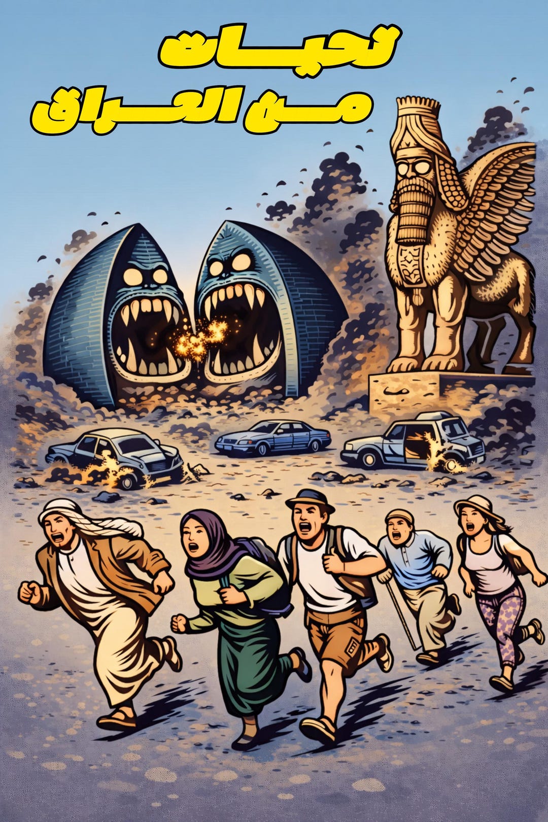 Iraq Monster SVG | Mesopotamia Gate Monster Cartoon | Funny Giant ...