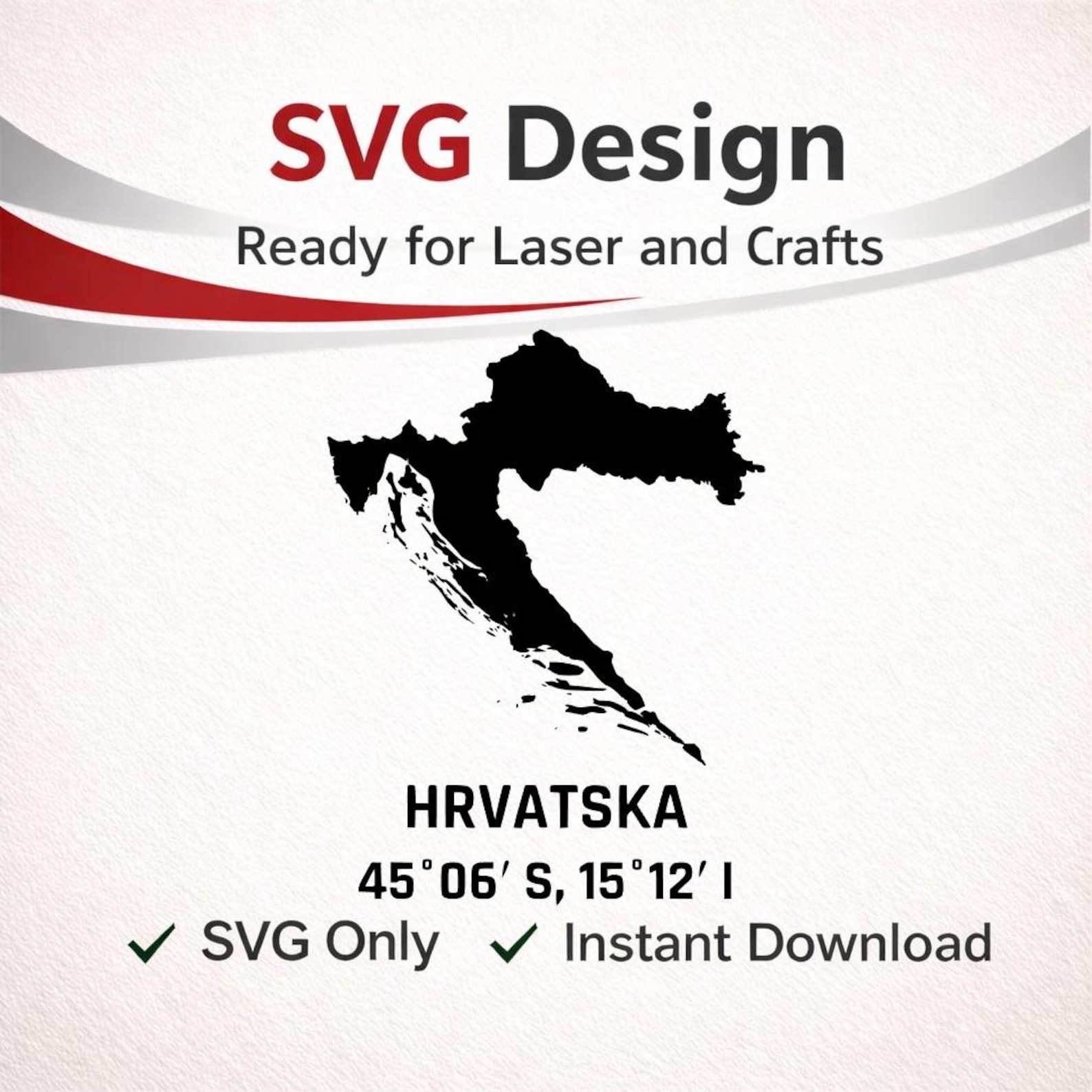 Croatia SVG Map, Croatia Outline SVG, Croatia Cricut File, Croatia Cut ...
