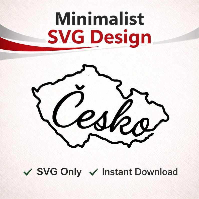 Czech Republic SVG | Czechia Map SVG | Czech Outline SVG | Minimalist ...