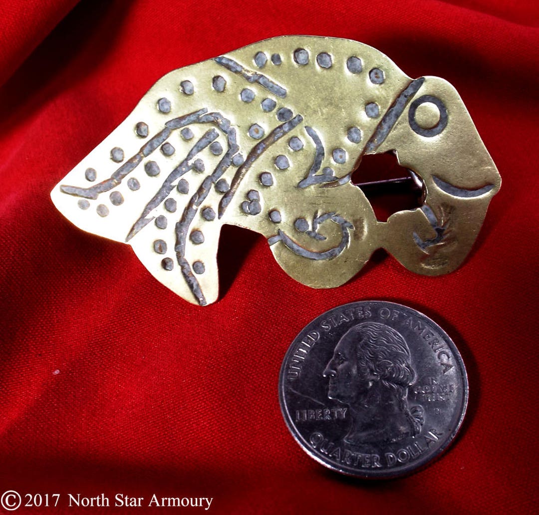 Viking/anglo-saxon Brass Raven Brooch - Etsy