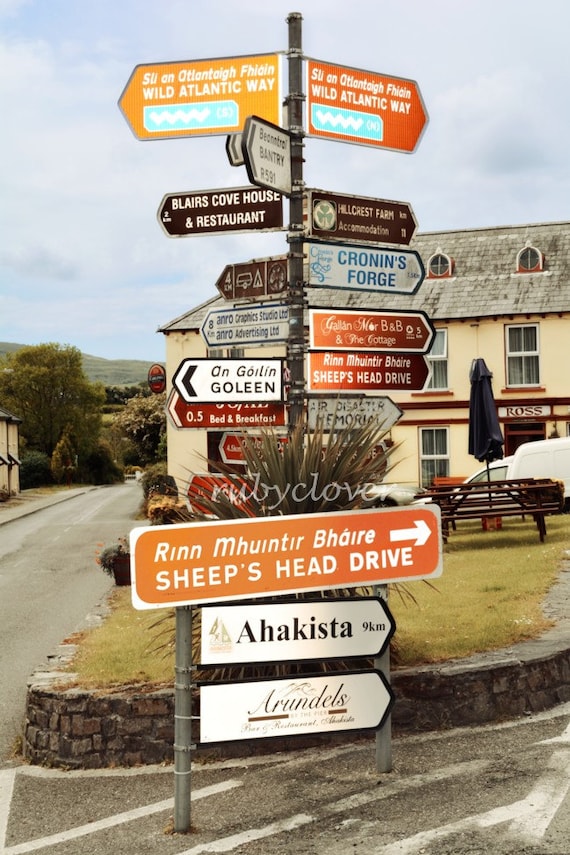 Crazy Irish Road Signs Durrus Co. CORK IRELAND photo | Etsy