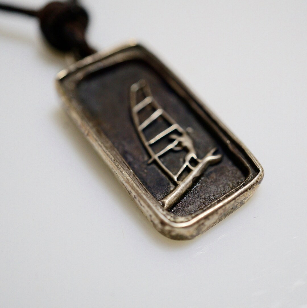 Windsurfing Necklace Sterling Silver Pendant Design by Zulasurfing - Etsy