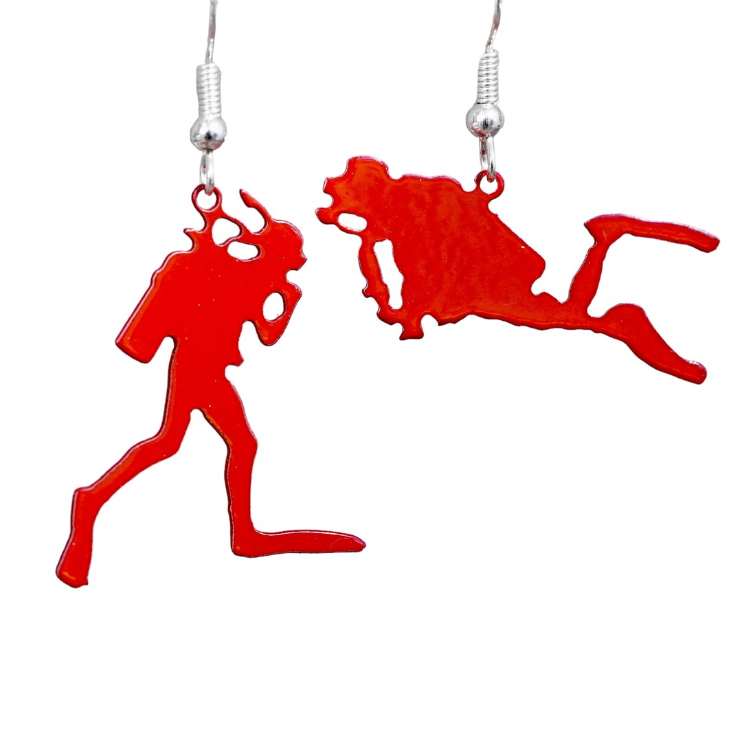 Scuba Diving Earring featuring the Diver silhouette Scuba Jewelry Gift ...