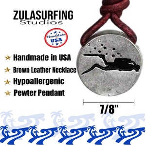 Scuba Diving Gift Diver Necklace Scuba Jewelry Pewter Pendant and ...