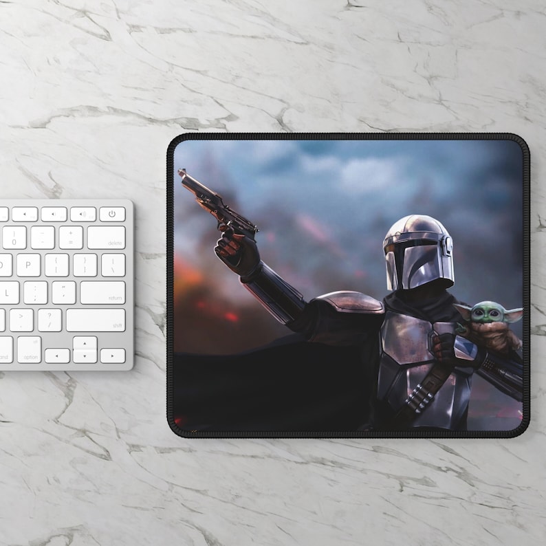 Mandalorian Playmat Star Wars Unlimited Baby Yoda Mouse Pad Boba Fett ...
