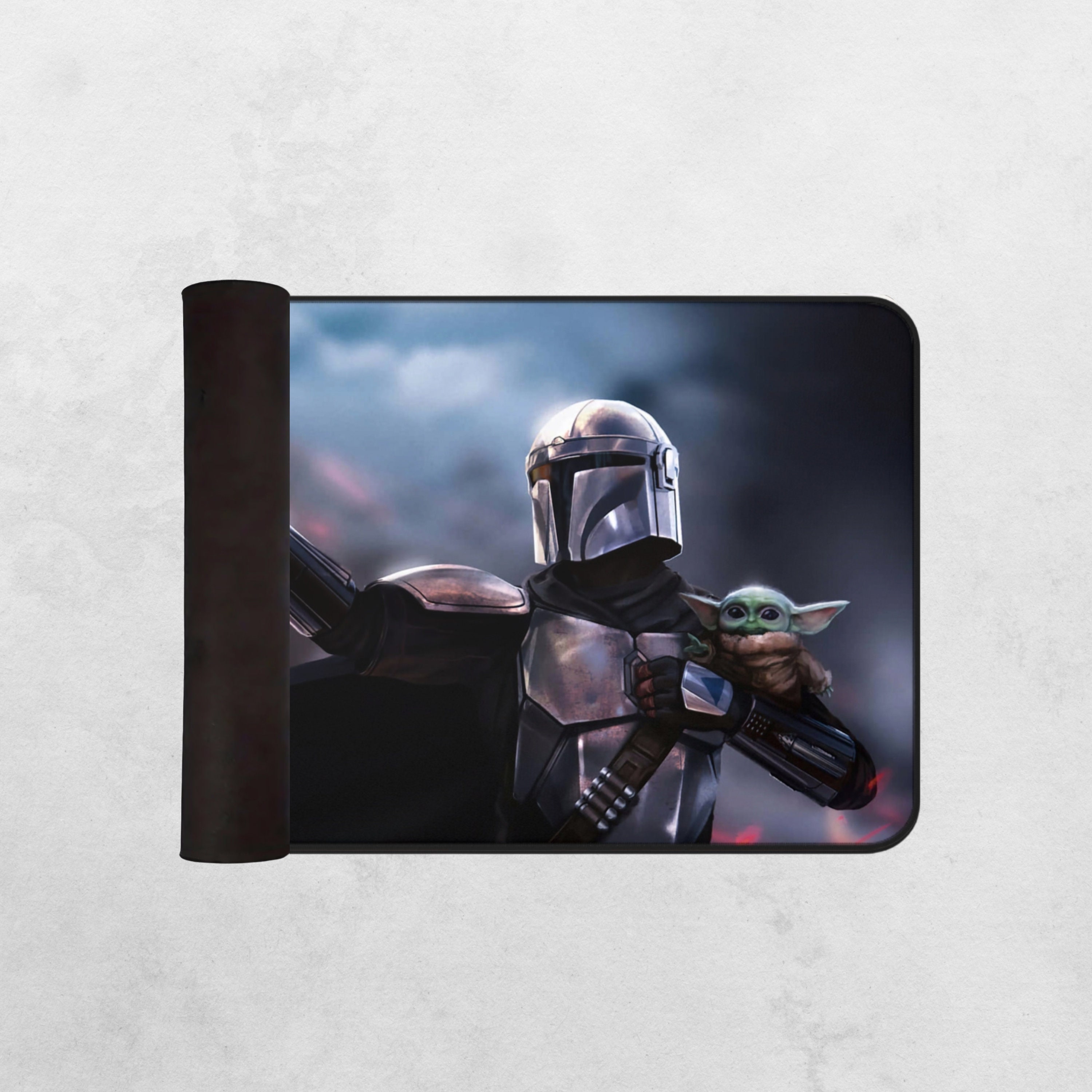 Mandalorian Playmat Star Wars Unlimited Baby Yoda Mouse Pad Boba Fett ...