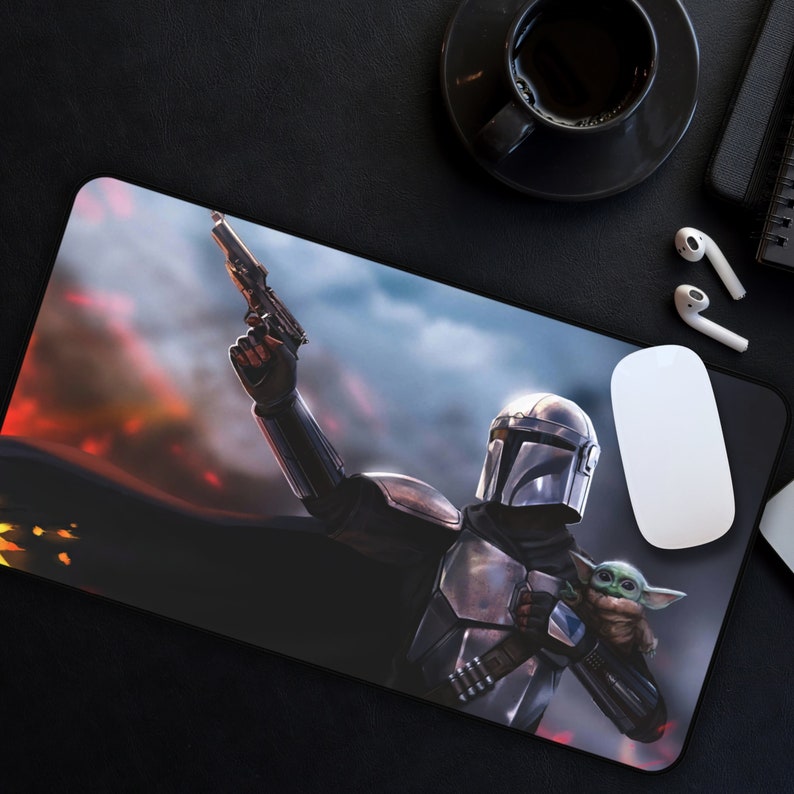 Mandalorian Playmat Star Wars Unlimited Baby Yoda Mouse Pad Boba Fett ...
